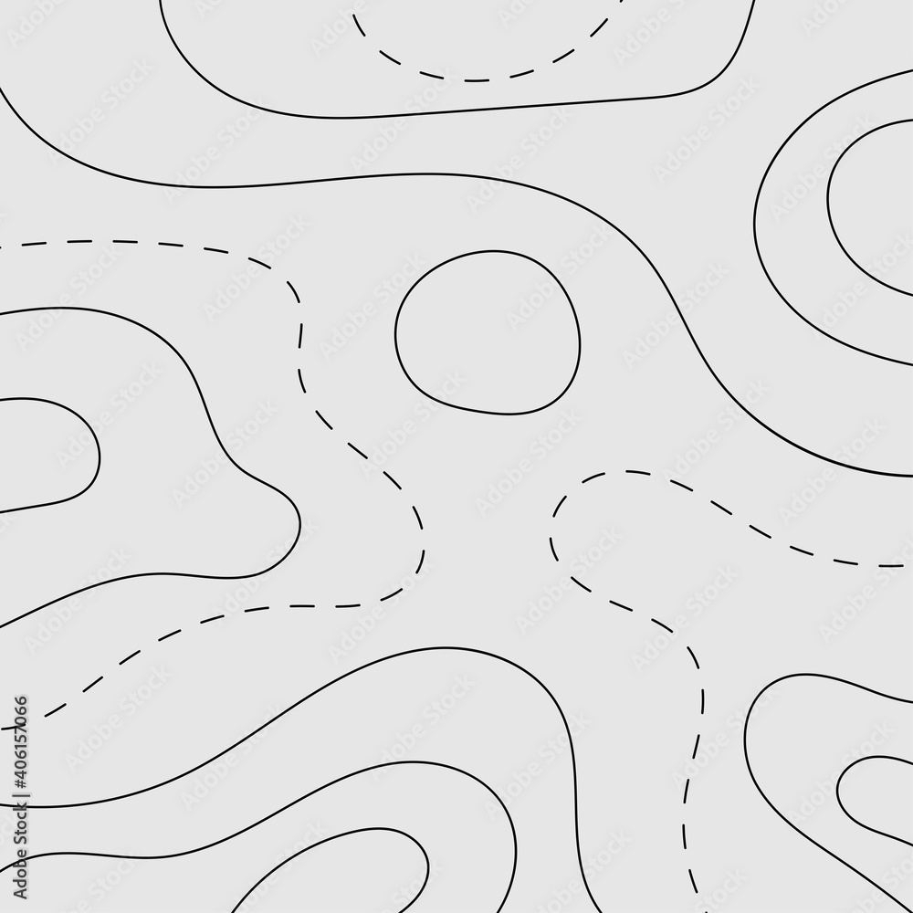 Modern topographic line contour map background. Vector geography ...