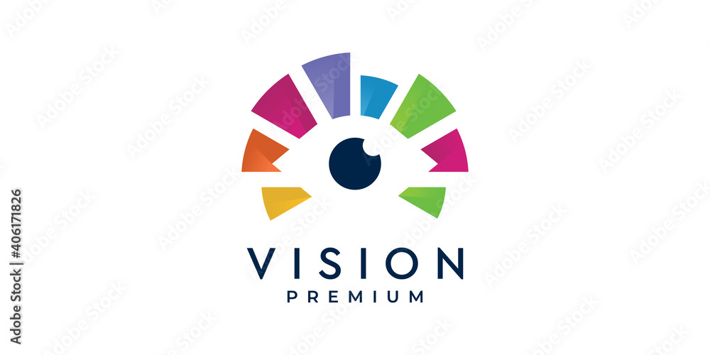 modern vision logo. creative eye concept in negative space. smart ...