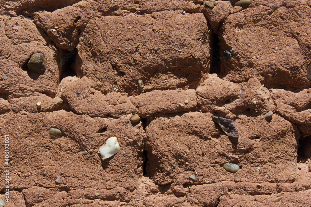 Clay facade of a house in a small town- Texture Stock Photo | Adobe Stock