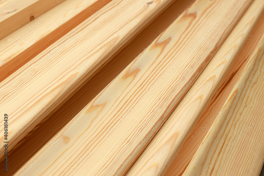 Polished wooden boards close-up. This is a smooth noble wood in full ...
