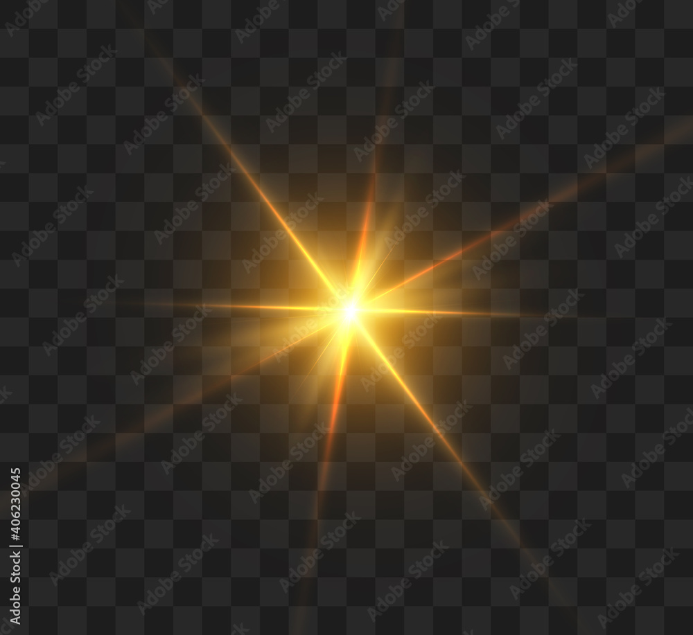 A bright flash of light flickering on a transparent background, for ...