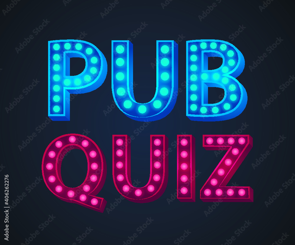 Quiz pub concept. Test, exam, answer, education, learning, internet ...