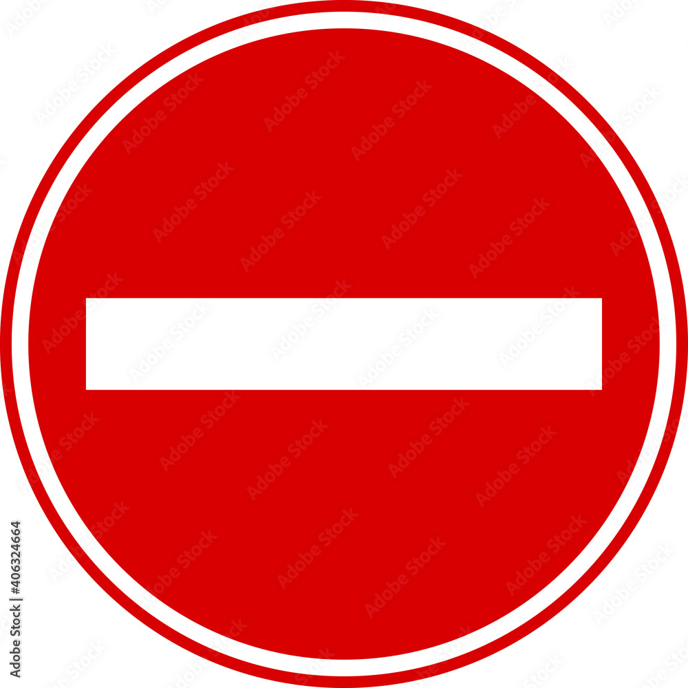 No entry sign. Red circle background. Traffic Signs and Regulations ...