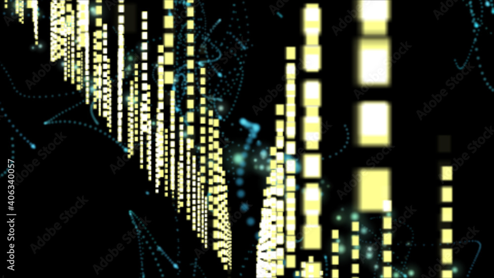 Foto de Isolated black background, 3D illustration, abstract portal ...