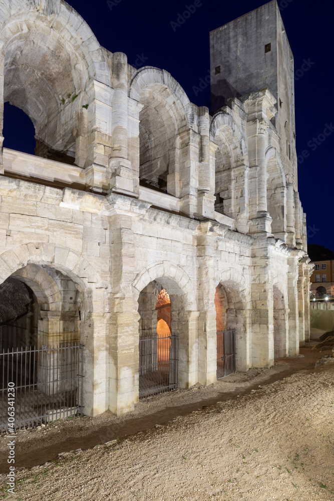Arles Amphitheatre Arenes d`Arles in French, a two-tiered Roman ...