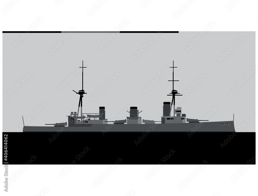 HMS Indefatigable. Royal navy battlecruiser. Vector image for ...