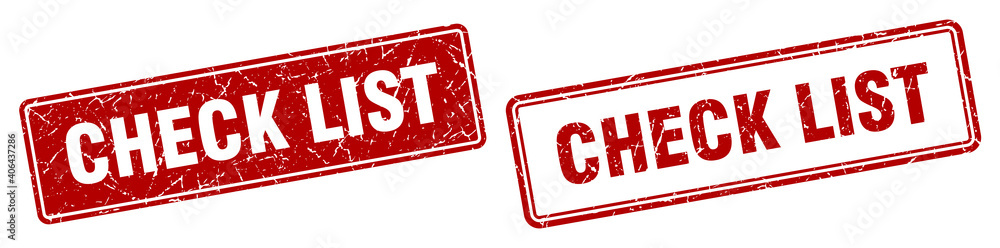 check list stamp set. check list square grunge sign Stock Vector ...