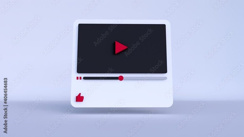 Foto de frame video player 3d design or video media player interface ...