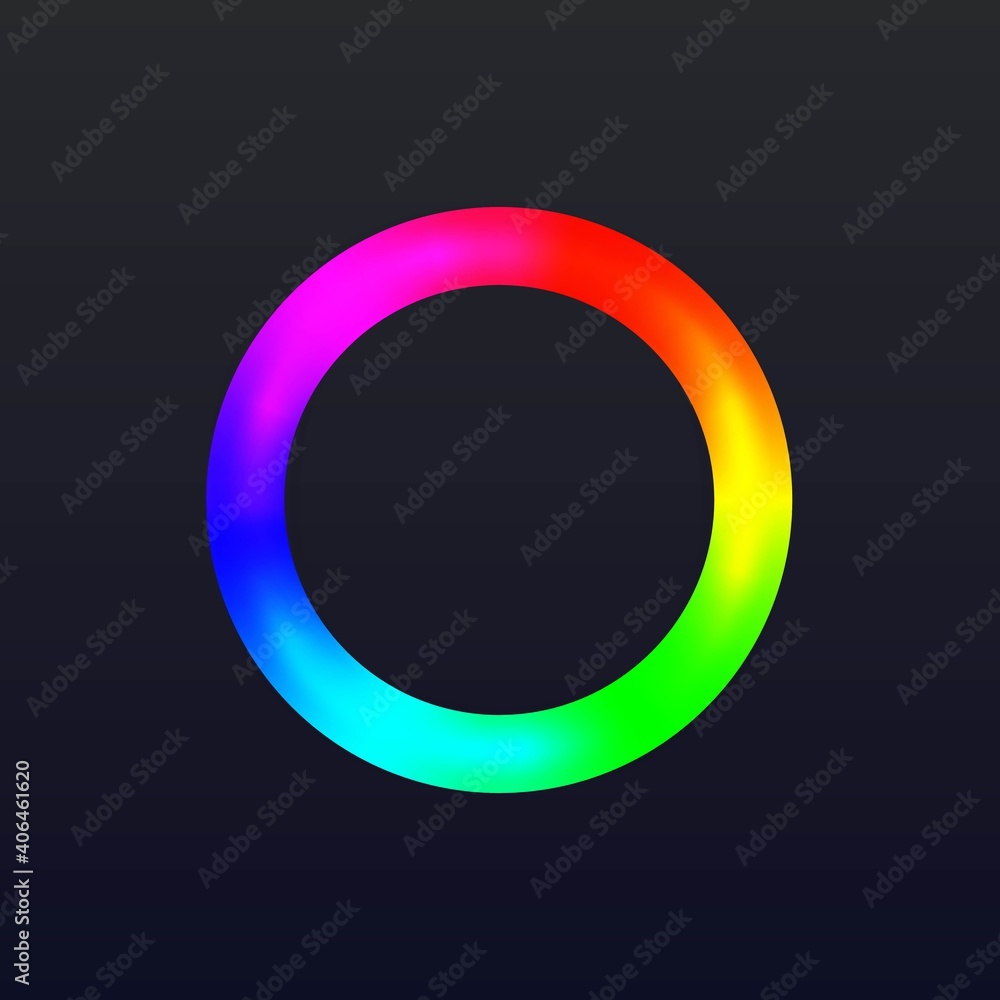 Round color ring with gradient. Circle wheel with colors of rainbow ...