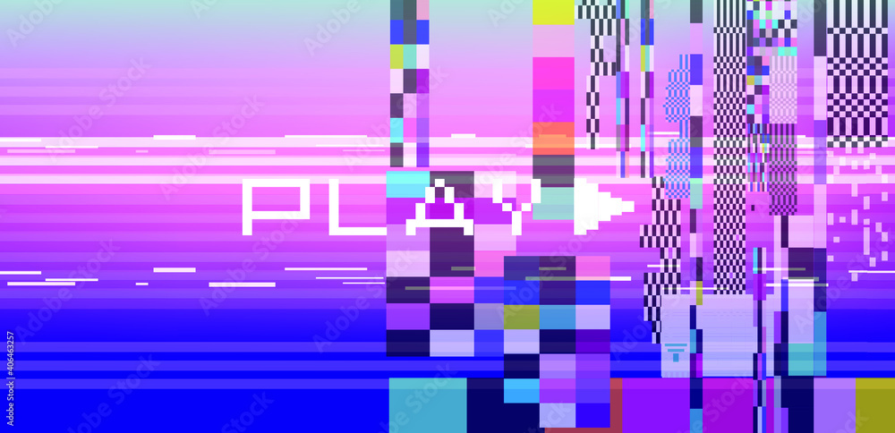 Retro background like in old video tape rewind or no signal TV screen ...