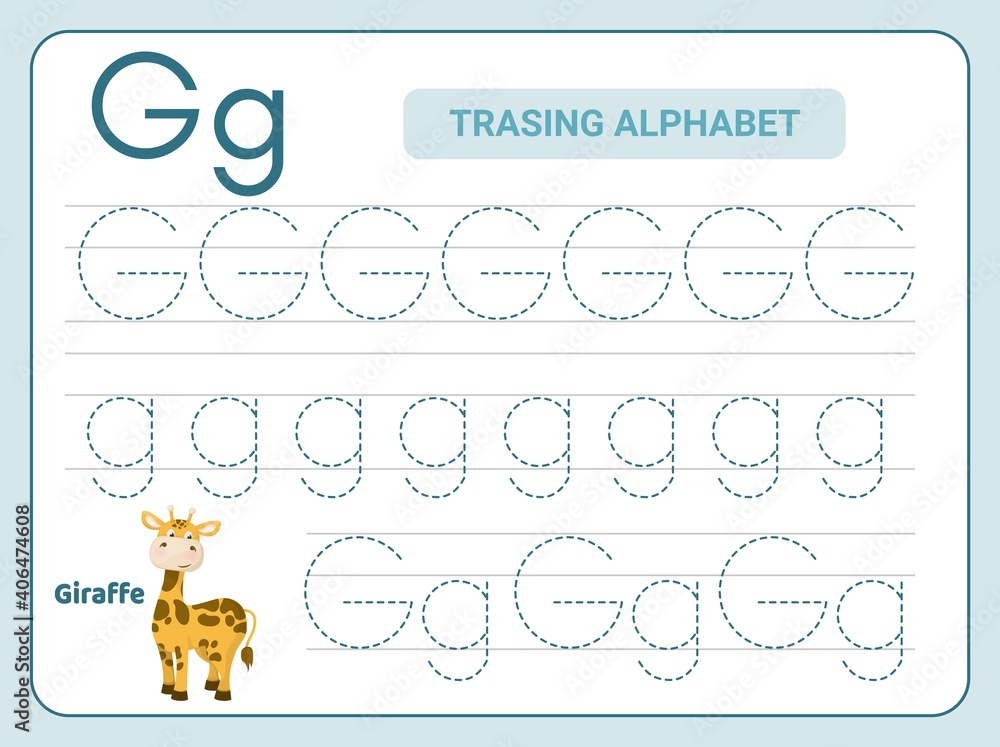 Alphabet tracing practice Letter G. Tracing practice worksheet ...