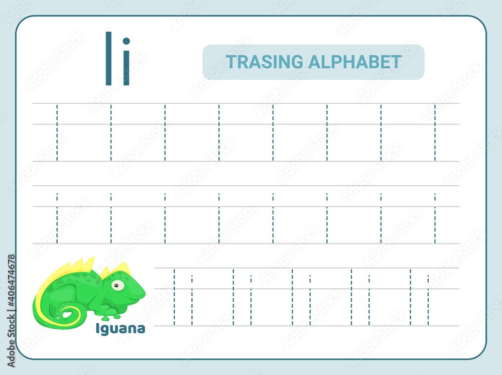 Alphabet tracing practice Letter I. Tracing practice worksheet ...