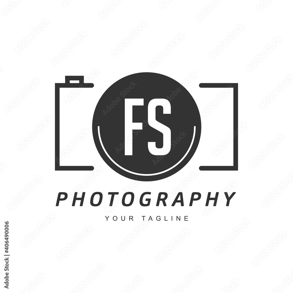 FS Letter Logo Design with Camera Icon, Photography Logo Concept Stock ...