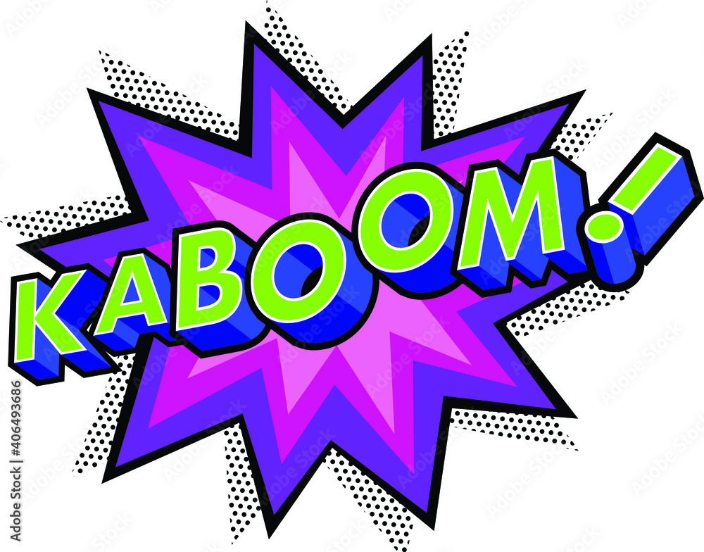 Kaboom Effect with Halftone in Comic Book Style. Vector Design Element ...