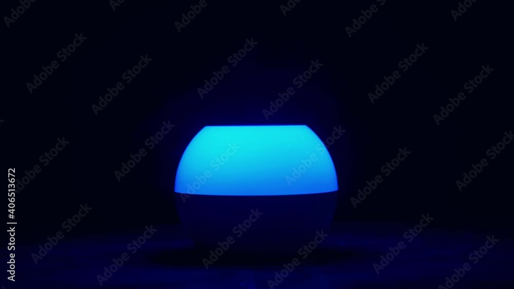 Blue Orb Lights up a dark space with a cobalt royal color. Then smoke ...