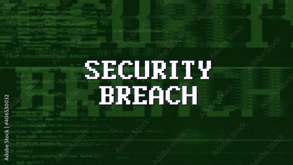 SECURITY BREACH Glitch Text Animation, Rendering, Background, with ...