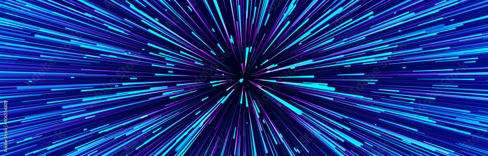 Abstract circular speed background. Centric motion of star trails ...