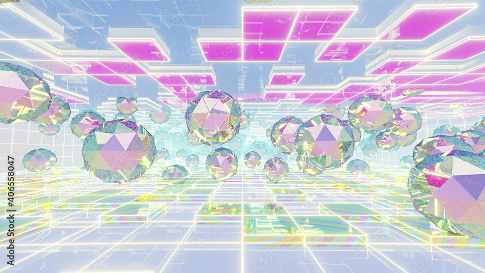 3D illustration Background for advertising and wallpaper in 80s retro ...