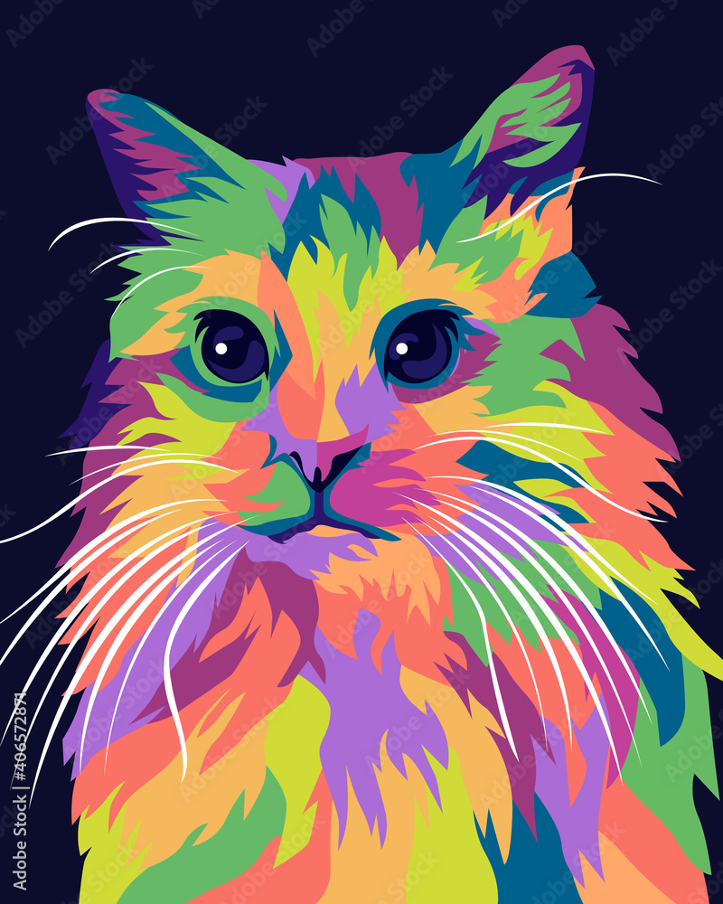 cat in pop art style Stock Vector | Adobe Stock