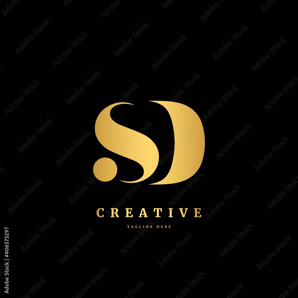 Initial letter SD logotype. Monogram logo design template. Minimalis ...