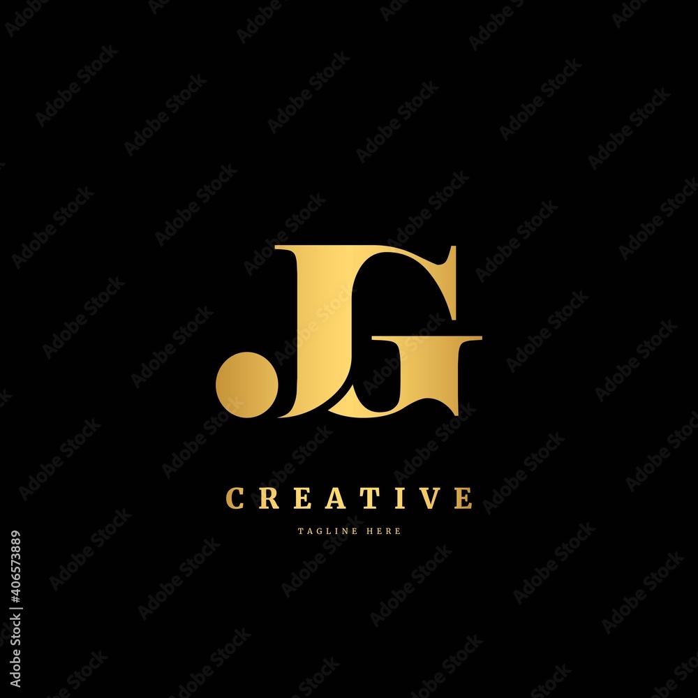 Initial letter JG logotype. Monogram logo design template. Minimalis ...