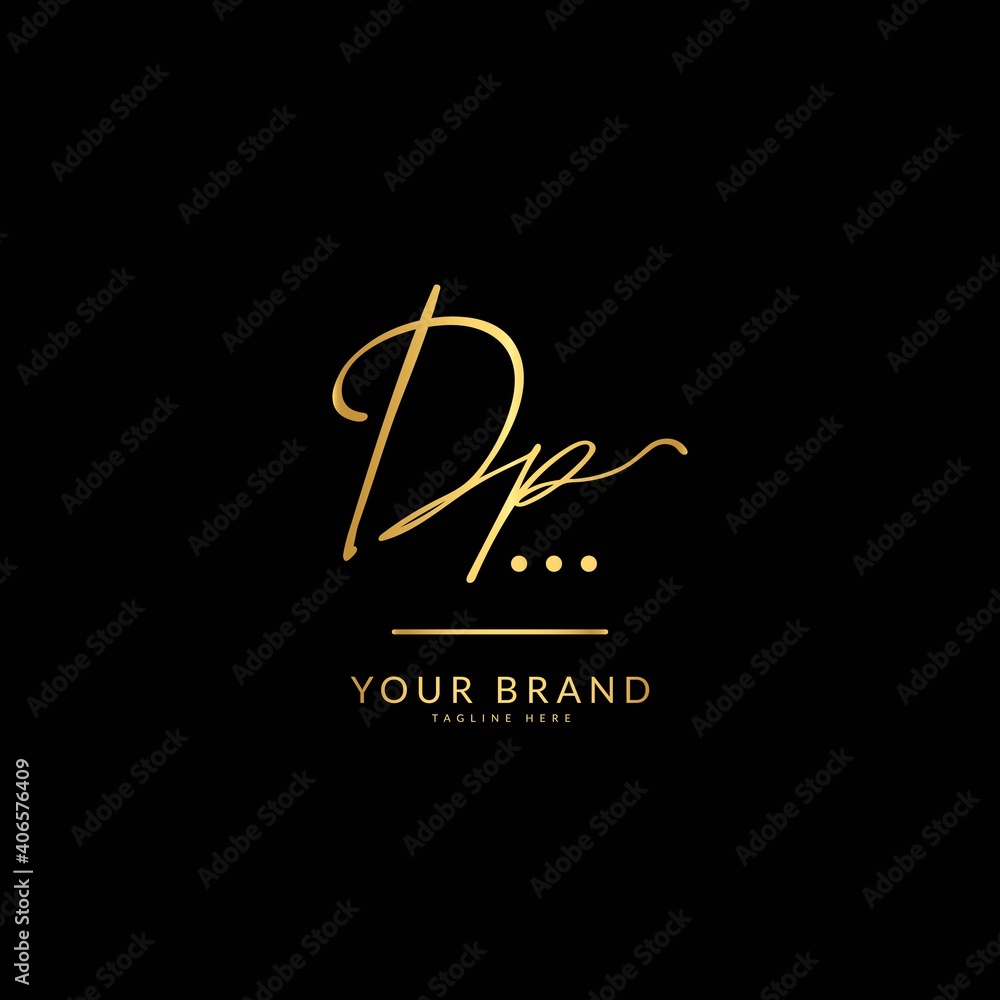 Initial letter DP. Monogram signature logo design template. Minimalis ...