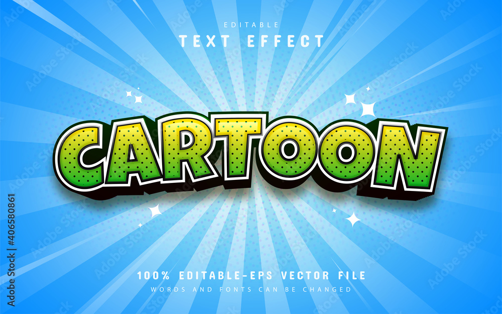 Cartoon text effect with green gradient Stock Vector | Adobe Stock