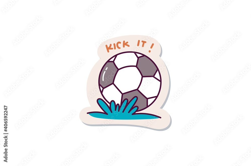 Cartoon soccer ball sticker design Stock Vector | Adobe Stock
