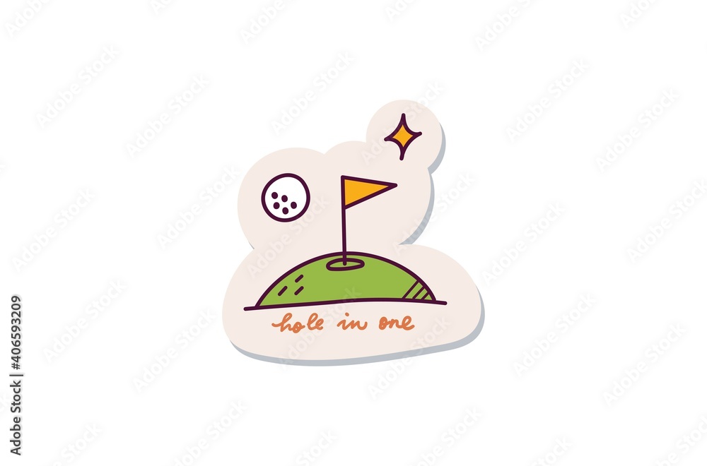 cartoon golf doodle sticker design Stock Vector | Adobe Stock