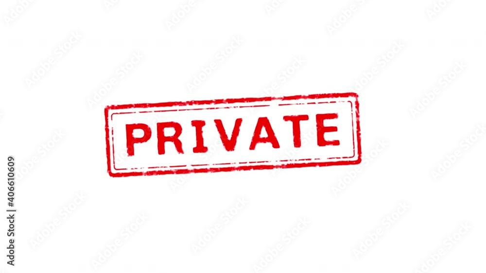 Private Text Stamp effects Animation on White Background and Green ...