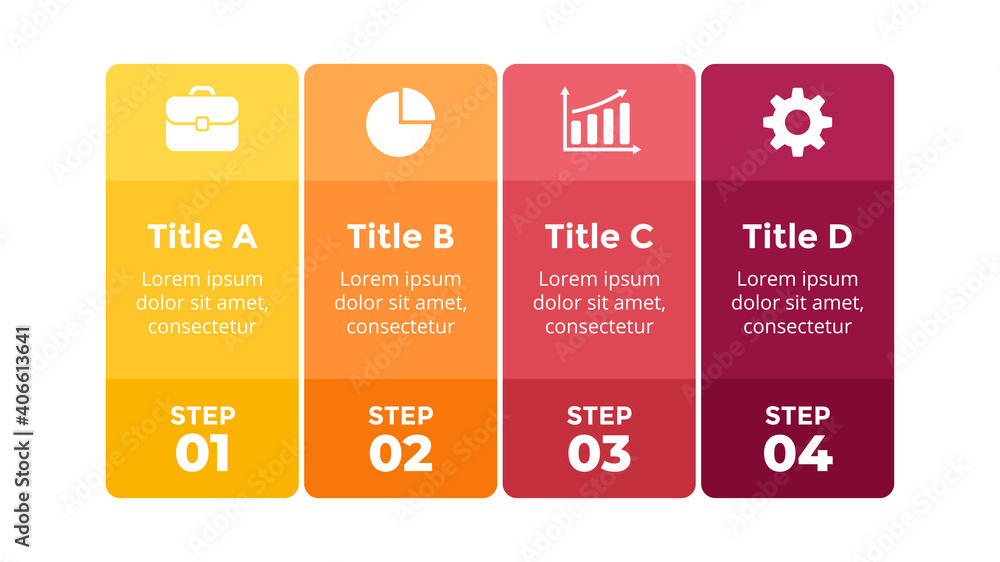 Squares vector colorful Infographic. 4 parts. Presentation slide ...