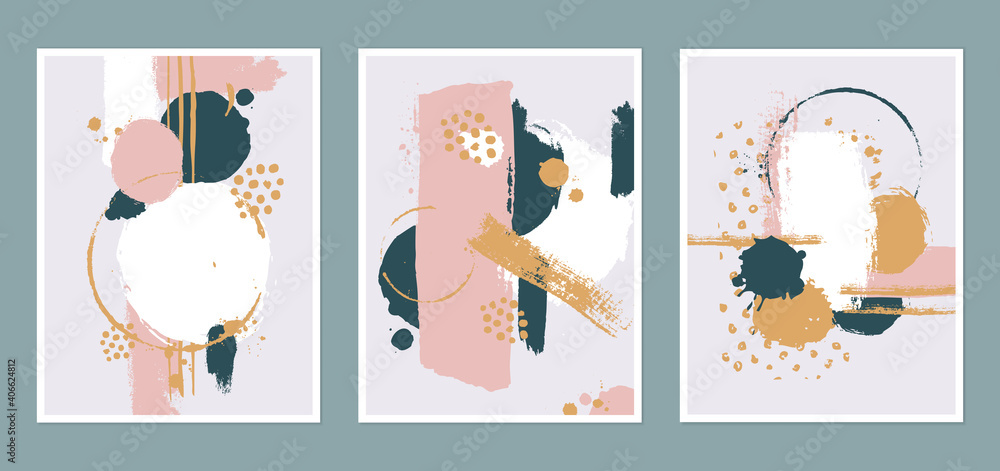 Abstract poster designs with hand drawn shapes. Vector art. Stock ...