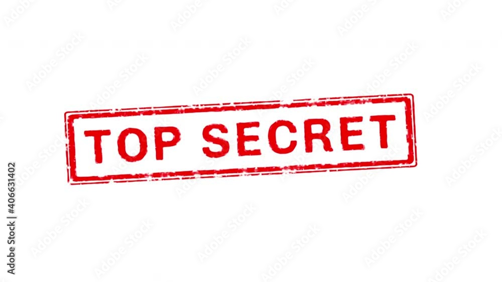 Top Secret Text Stamp effects Animation on White Background and Green ...