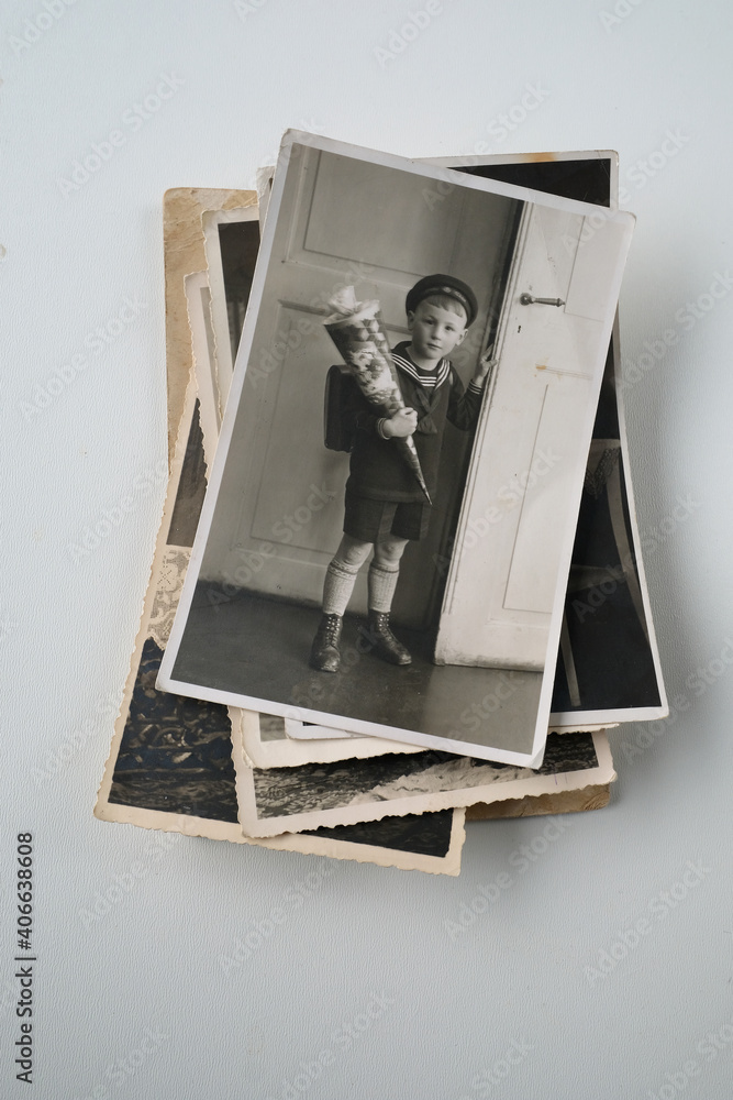 empty mock up, old photopaper on white background, set of vintage ...