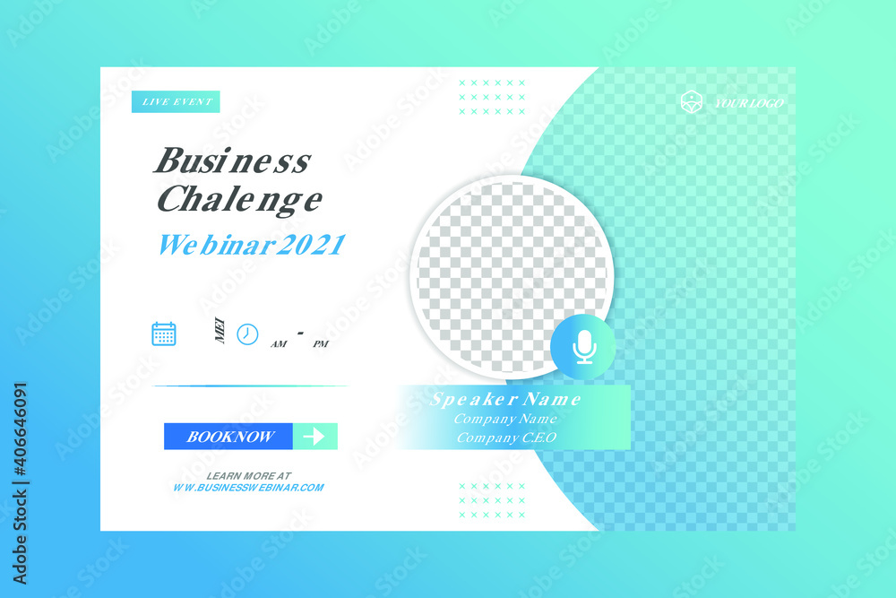 Invitation web banner to the online conference. Business webinar ...