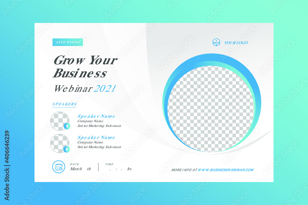 Invitation web banner to the online conference. Business webinar ...