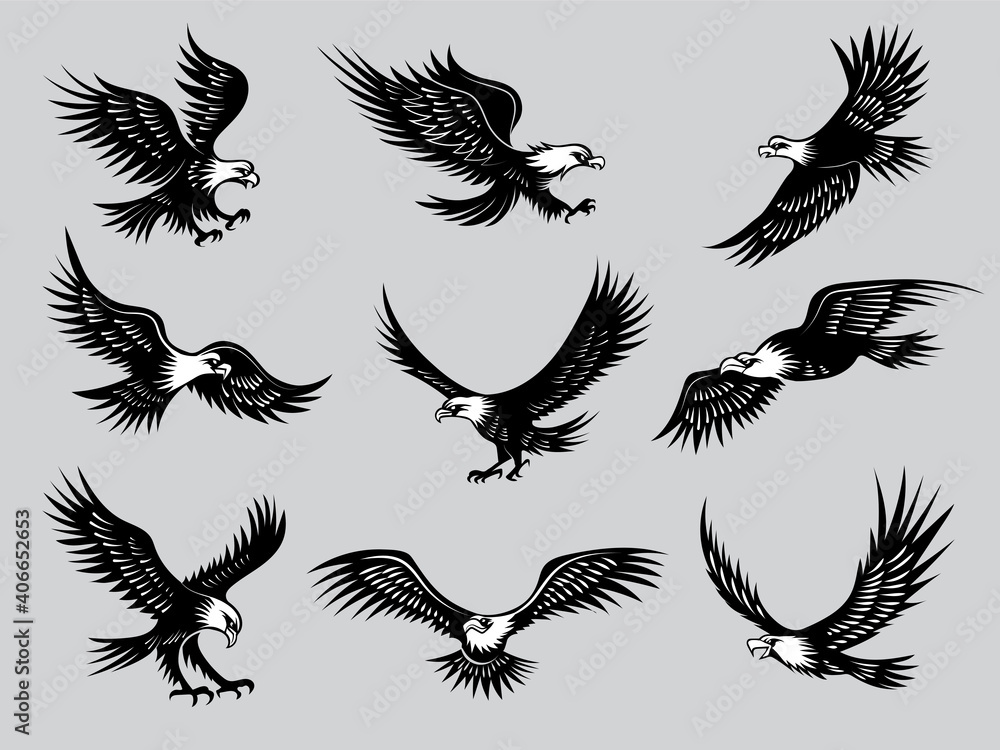 Simple Flying Eagle Tattoos