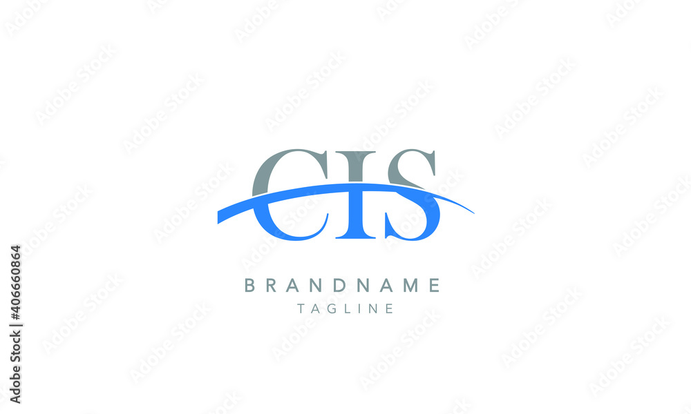 CIS Alphabet initial swoosh Abstract Icon Logo vector illustration ...