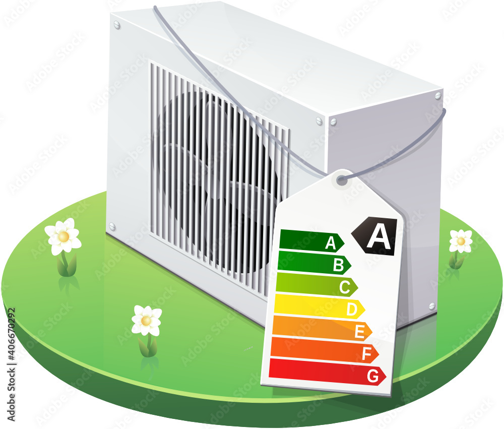 Energy performance of a heat pump (cutout) Stock Vector | Adobe Stock