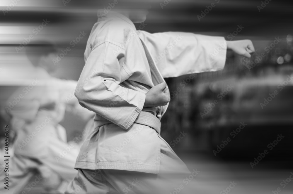 karate-do training and a healthy lifestyle. Added blur effect for more ...