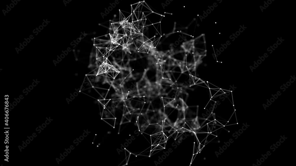 Digital blockchain concept and data transfer system. Abstract wireframe background whith ...