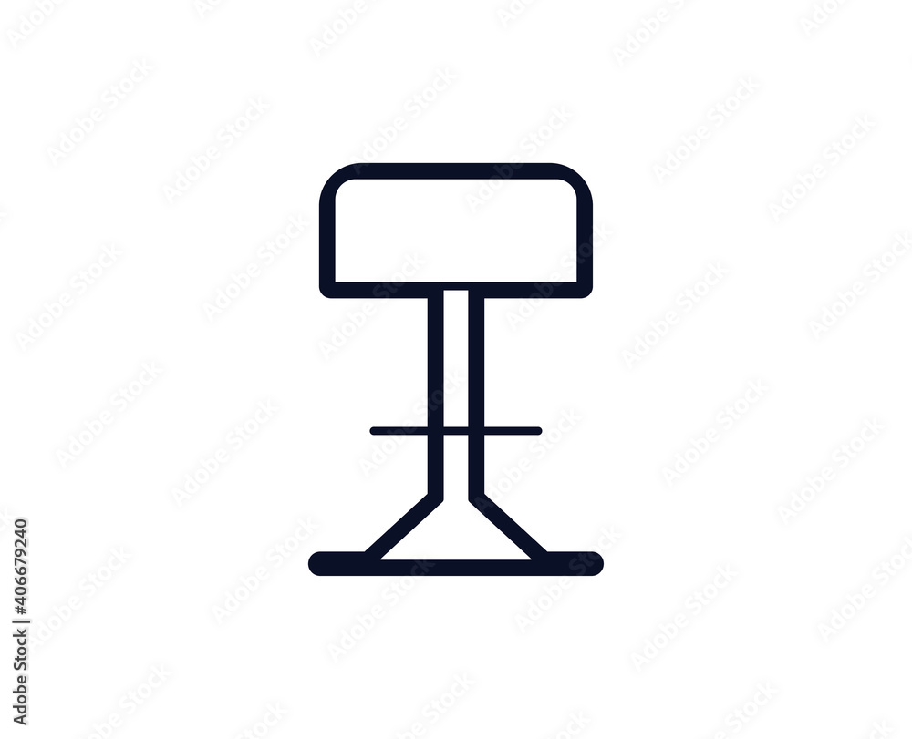 Bar chair icon. Bar black line sign. Premium quality graphic design ...