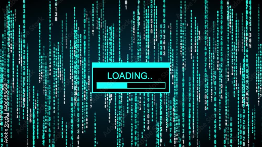 Vidéo Stock Hacking Loading bar animation with falling blue code ...