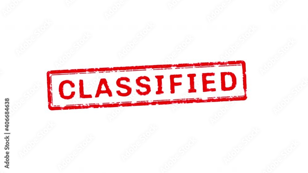 Classified Text Stamp effects Animation on White Background and Green ...