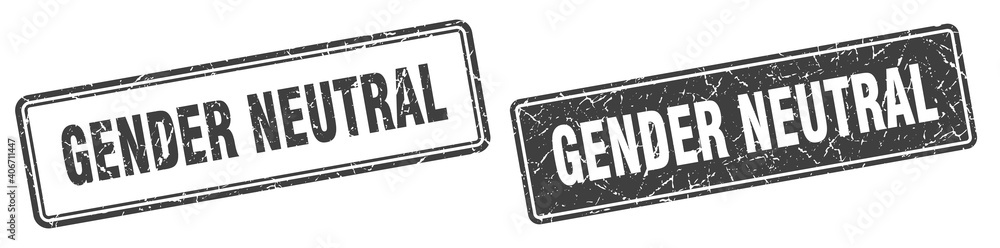 gender neutral stamp set. gender neutral square grunge sign Stock ...