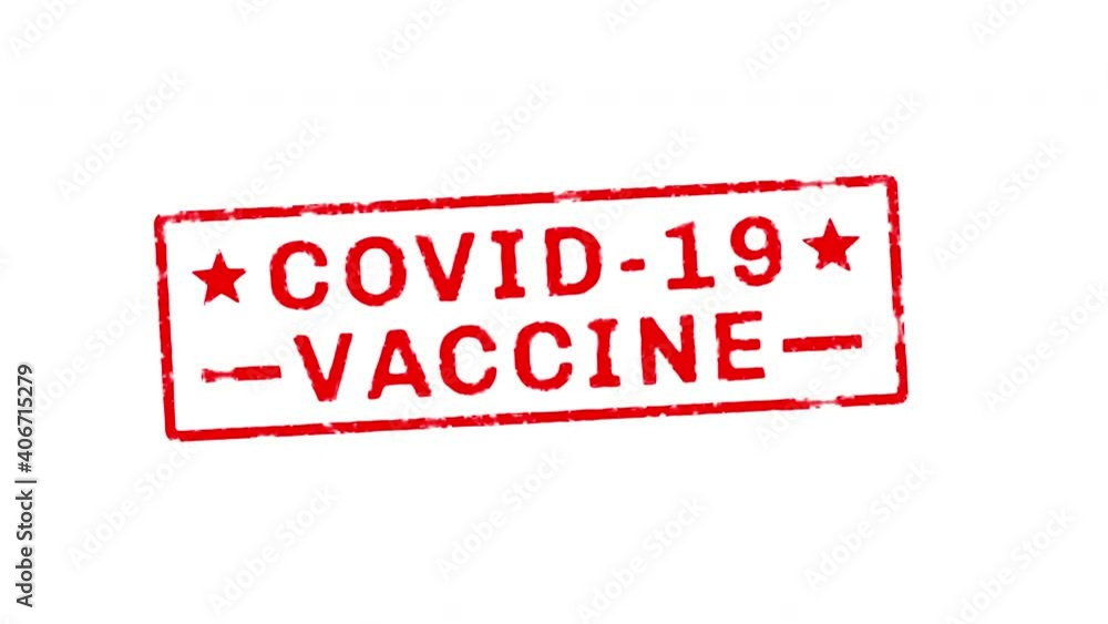 Video „Covid-19 Vaccine Text Stamp effects Animation on White ...