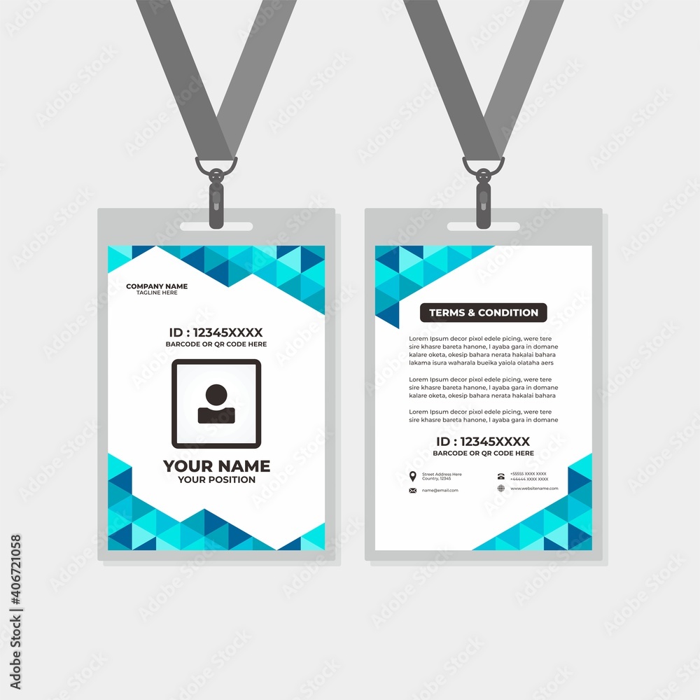 design template of id card, for name tag, committee, office, member ...