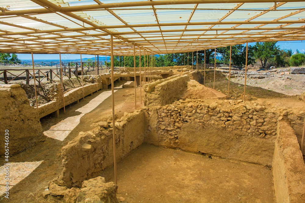 Etruscan ruins in Roselle or Rusellae, an ancient Etruscan and Roman ...