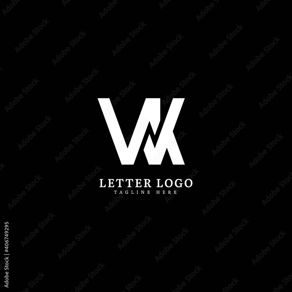 Initial WK with minimalist concept design for company and business logo ...