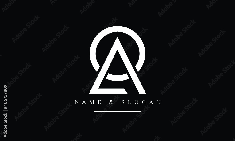 OA, AO, O, A abstract letters logo monogram Stock Vector | Adobe Stock
